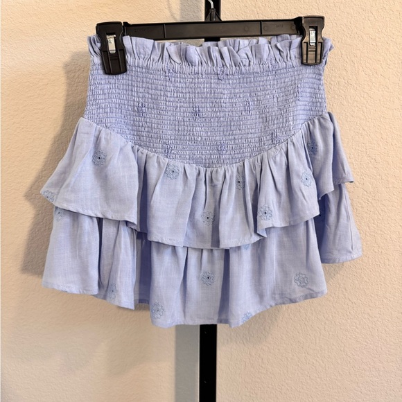 Chaser | Skirts | New Chaser Light Blue Smocked Tiered Mini Skirt ...
